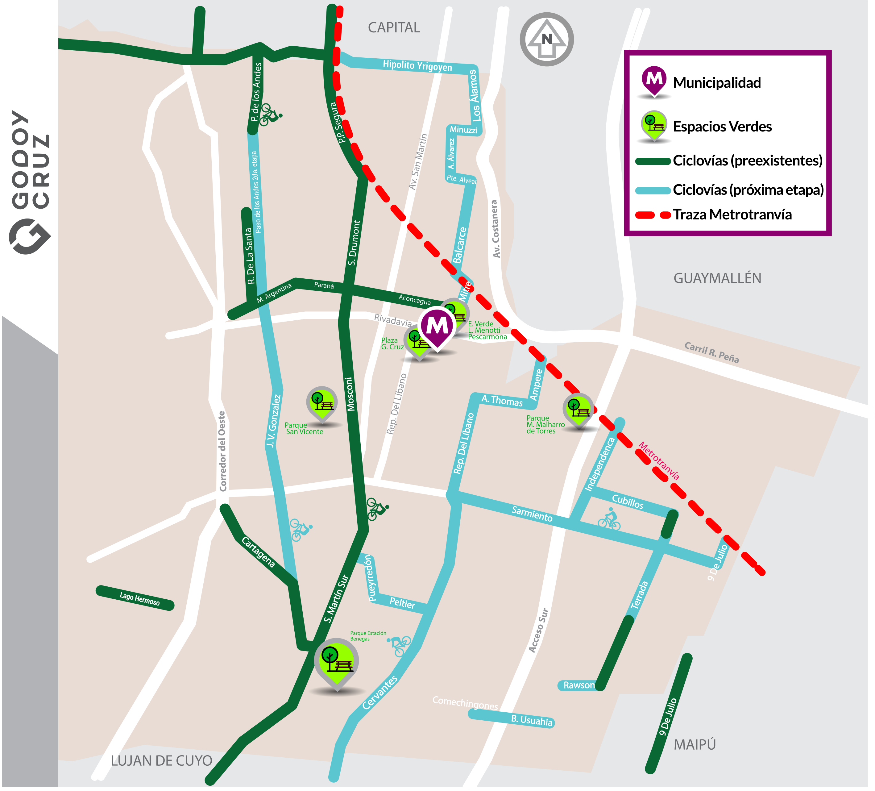 Godoy Cruz sumará más de 18 kilómetros de ciclovías que lo unirán con ...